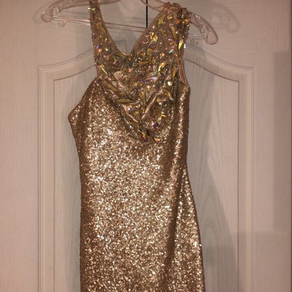 Party Time Formals | Dresses | Gold Sequins Cocktail Dress | Poshmark